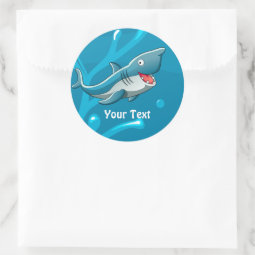 Ocean Aquatic Cute Shark Custom Sticker | Zazzle