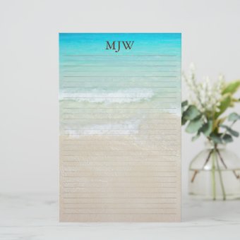 Ocean Background Lined Blank Writing Paper | Zazzle