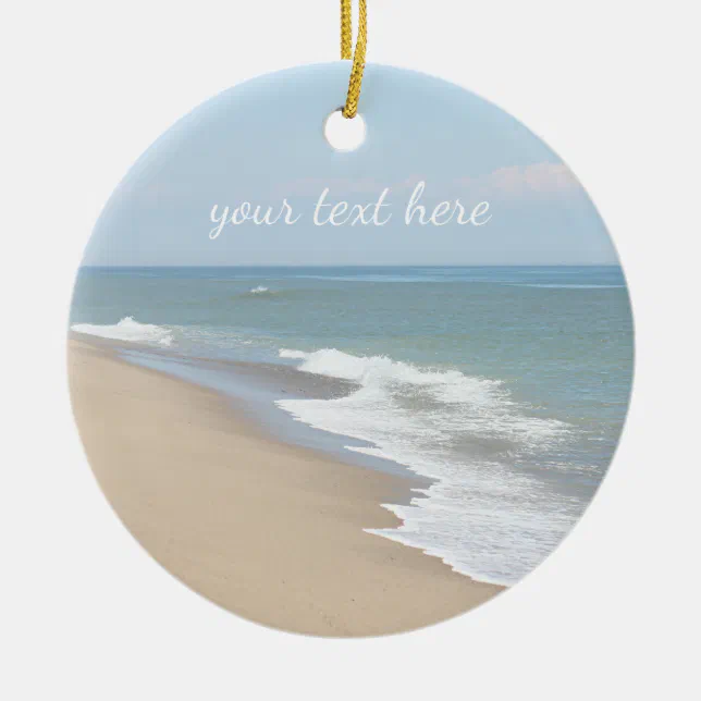 Ocean beach and waves ceramic ornament | Zazzle