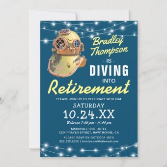 Ocean Beach | Diving into Retirement Party Invitation | Zazzle