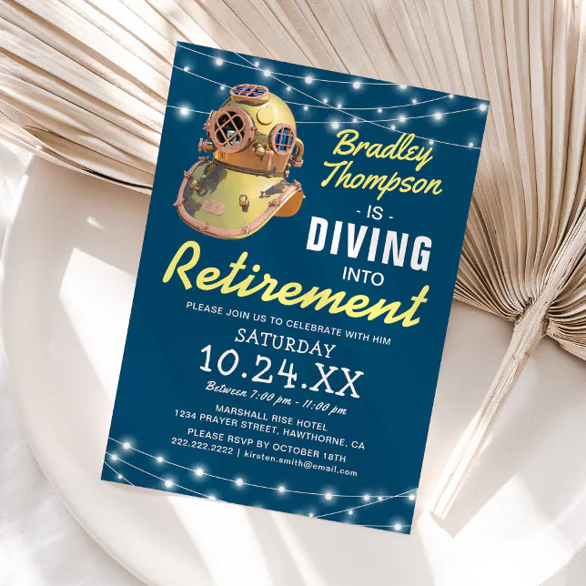 Ocean Beach | Diving into Retirement Party Invitation | Zazzle