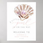 Ocean Beach Little Pearl Baby Shower Welcome Sign | Zazzle