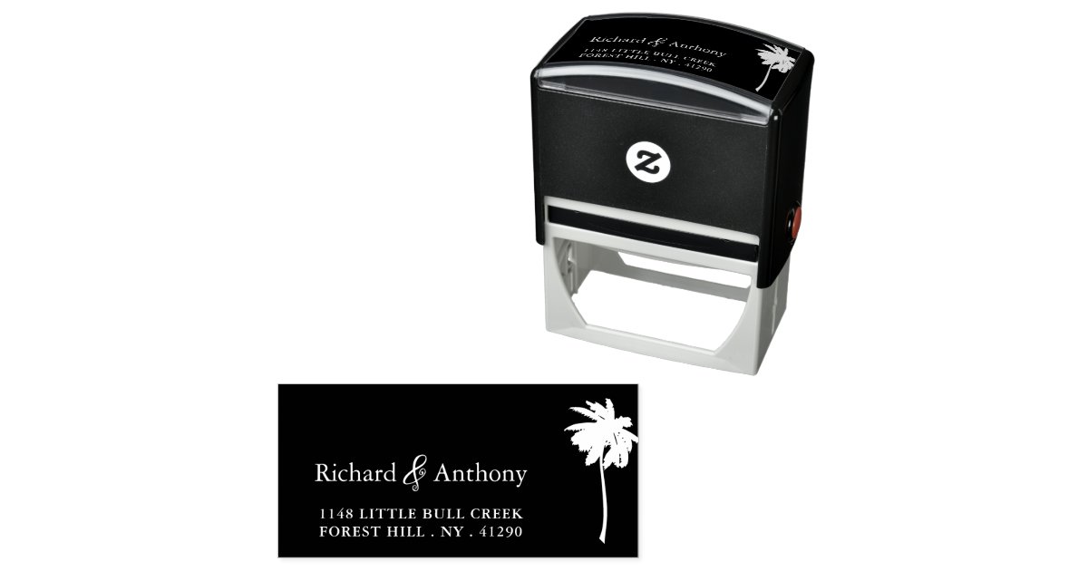 Ocean Beach Palm Tree Self-inking Stamp | Zazzle