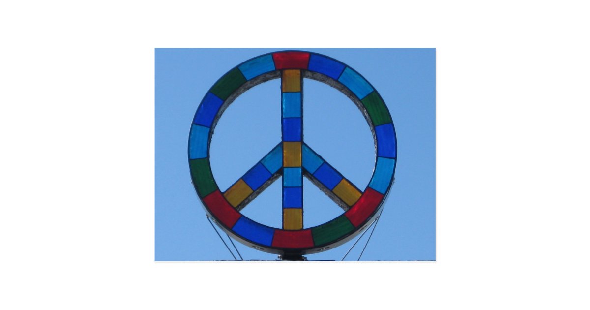 Ocean Beach Peace Sign Postcard | Zazzle