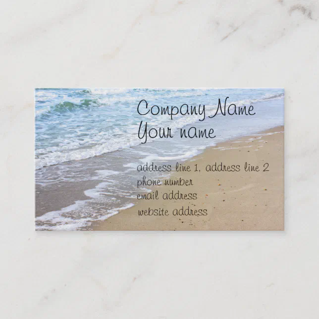 Ocean beach photo business card | Zazzle