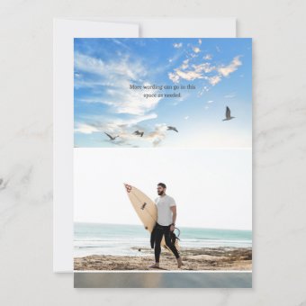 Ocean Beach Photo Memorial Funeral Service Card | Zazzle