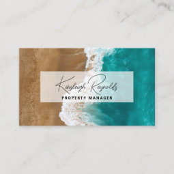 Ocean / Beach Rental Property Manager Custom Photo Business Card | Zazzle