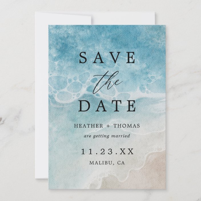 Ocean Beach Sea Destination Wedding Save The Date | Zazzle.com