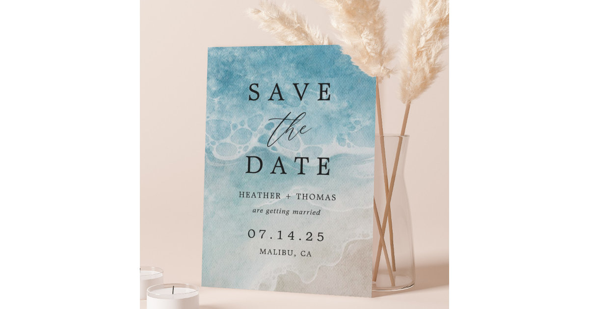 Ocean Beach Sea Destination Wedding Save The Date | Zazzle