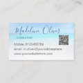 Ocean Beach Sea QR Code Travel Spa Aqua Blue Business Card | Zazzle