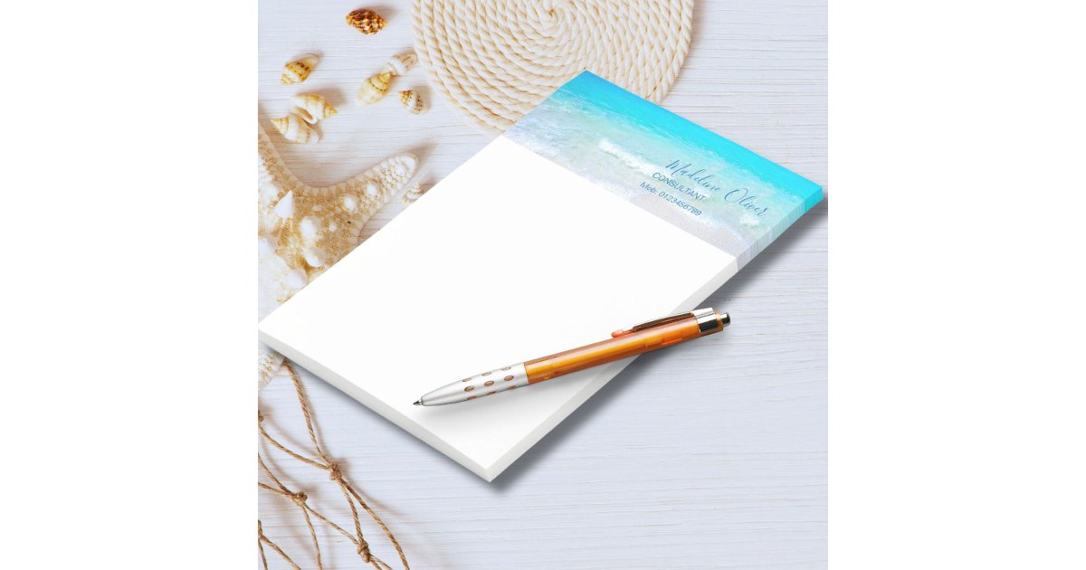 Ocean Beach Sea Travel Aqua Blue Stylish Letterhead | Zazzle