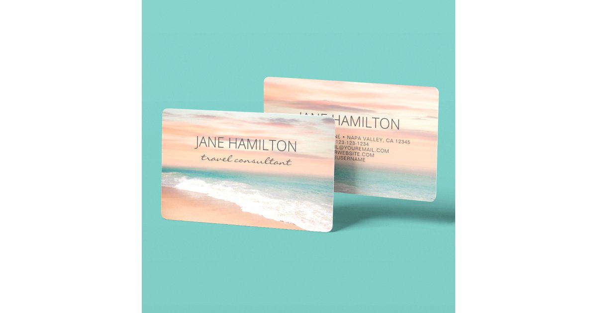 Ocean Beach Sea Travel Business Card | Zazzle