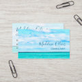 Ocean Beach Sea Travel QR Code Aqua Blue Stylish Business Card | Zazzle