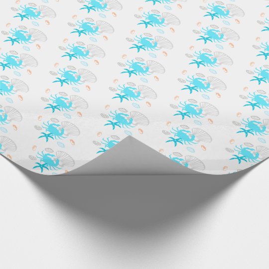 Ocean Beach Seashell Starfish Theme Wrapping Paper | Zazzle.com