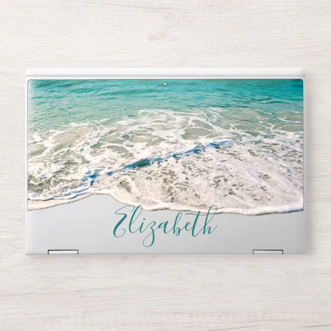 Ocean Beach Shore to Add Your Name HP Laptop Skin | Zazzle