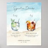 Ocean Beach Signature Drinks Bar Menu Wedding Sign | Zazzle