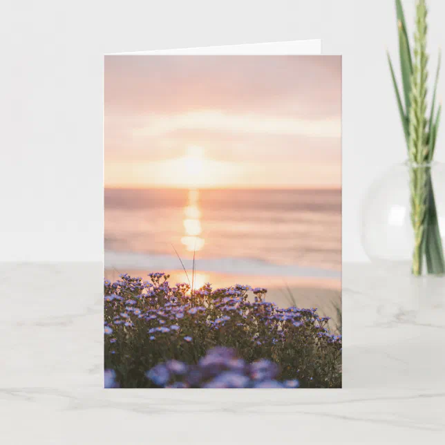 OCEAN BEACH SUNSET SYMPATHY CARD | Zazzle