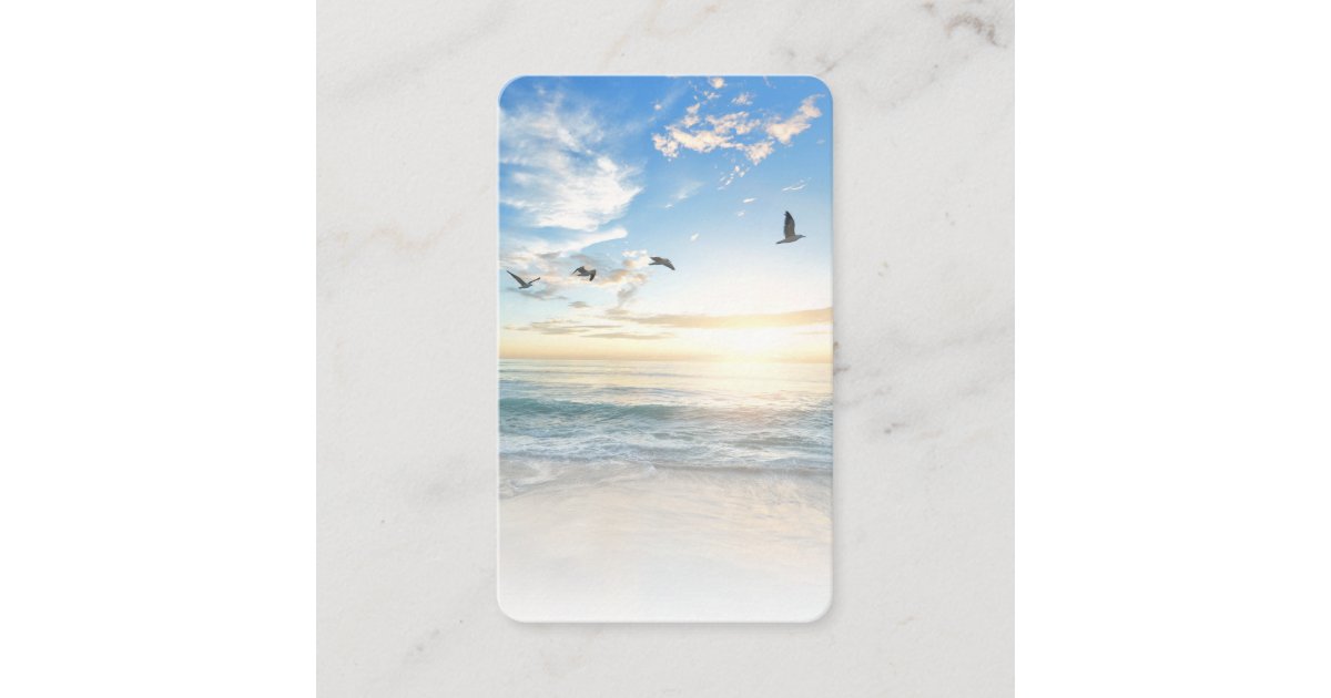 Ocean Beach Sympathy Funeral Memorial Card | Zazzle