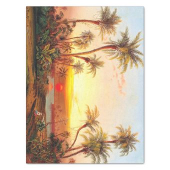 Ocean Beach Tropical Palm Tree Sunset Tissue Paper | Zazzle
