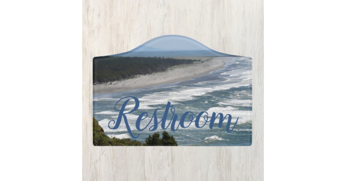 Ocean Beach Waves Coastline Seascape Restroom Door Sign | Zazzle