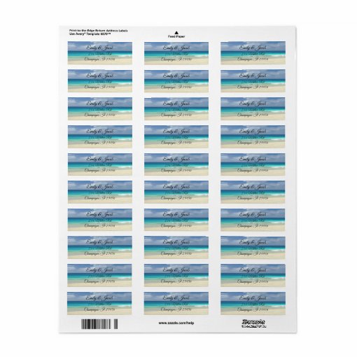 Ocean Beach Waves Return Address Labels | Zazzle