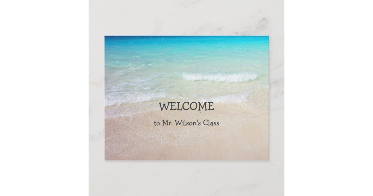 Ocean Beach Welcome Back to School Postcards | Zazzle