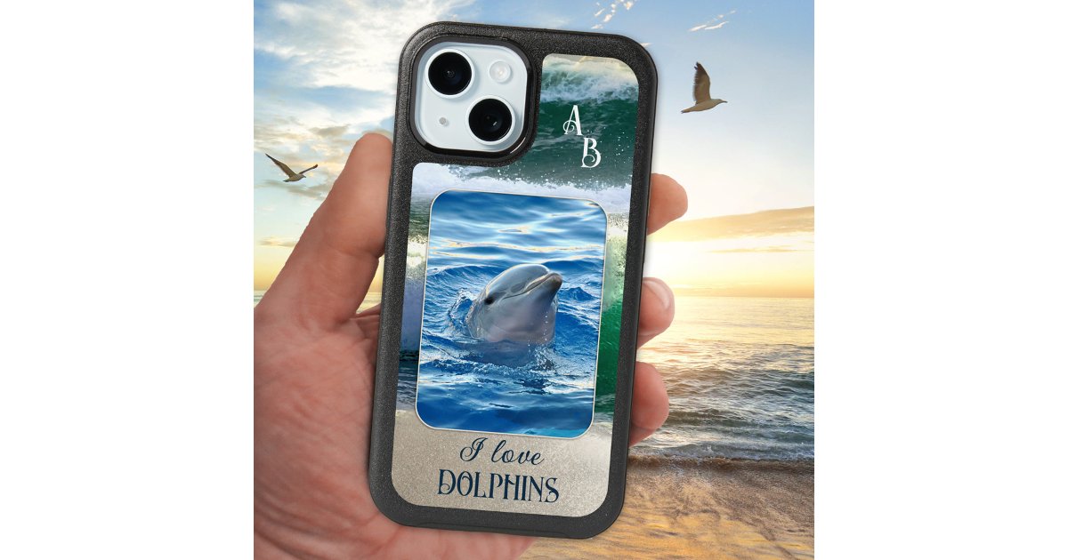 Ocean Beach Your Photo Dolphins Phone Case | Zazzle