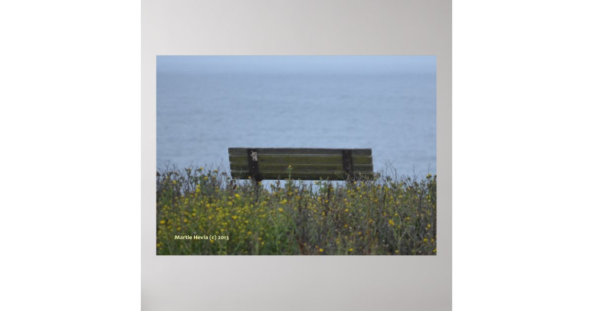 Ocean Bench Poster | Zazzle
