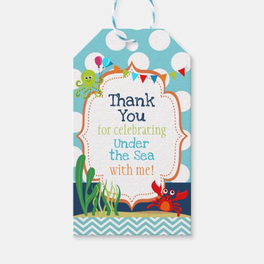 Ocean Birthday Favor Tags - Customizable! | Zazzle.com