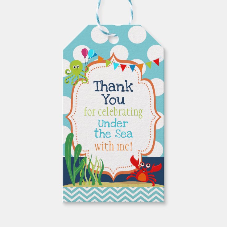 Ocean Birthday Favor Tags - Customizable! | Zazzle