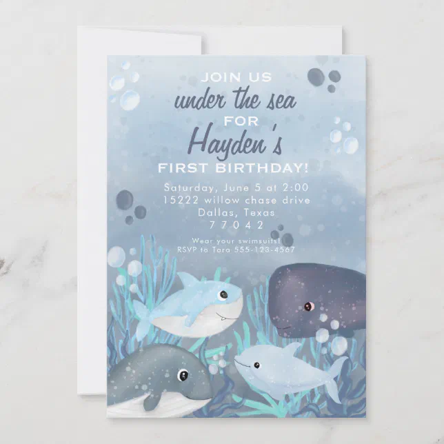 Ocean birthday invitation | Zazzle