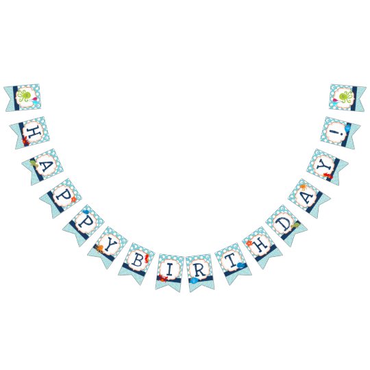 Ocean Birthday Party Banner Sea Creatures | Zazzle.com