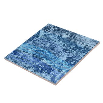 Ocean Blue Abstract Water Pattern Ceramic Tile | Zazzle
