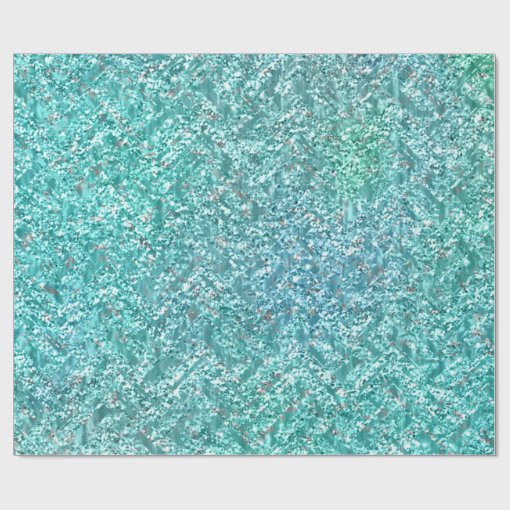 Ocean Blue Aqua Tiffany Metallic Glitter Sparkly Wrapping Paper | Zazzle