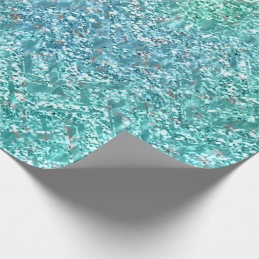 Ocean Blue Aqua Tiffany Metallic Glitter Sparkly Wrapping Paper | Zazzle