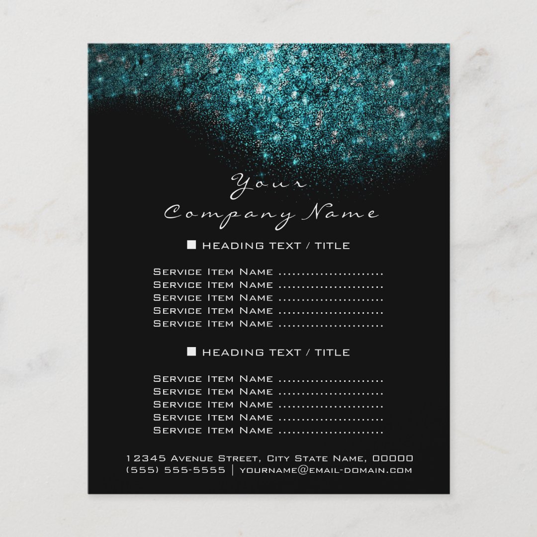 Ocean Blue Black Conceptual Minimal Confetti Flyer | Zazzle