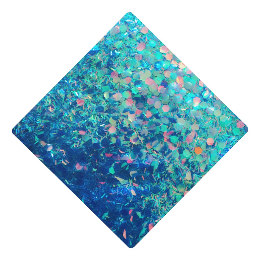 Ocean Blue Glitter Design Graduation Cap Topper! | Zazzle