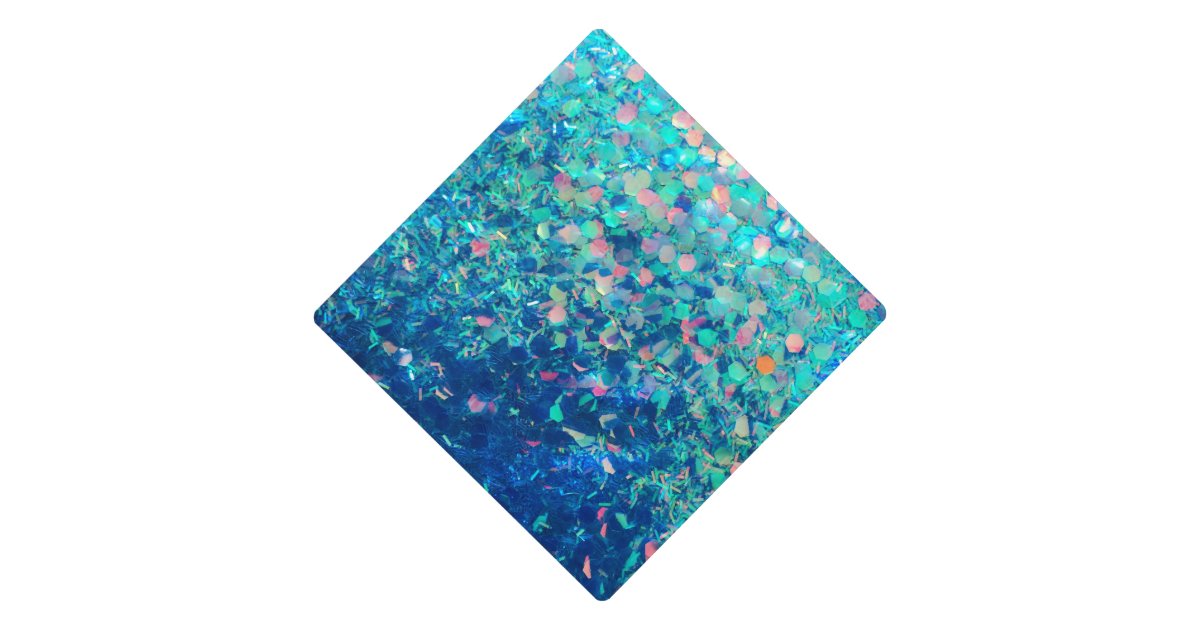 Ocean Blue Glitter Design Graduation Cap Topper! | Zazzle