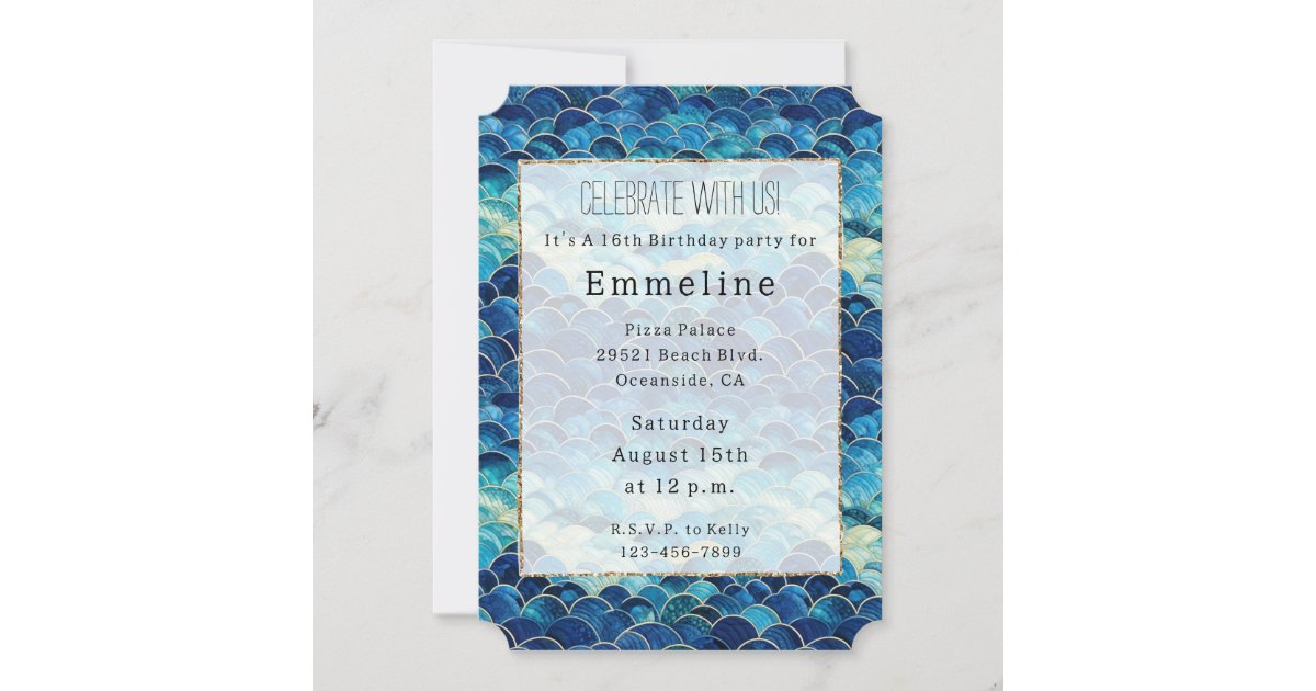 Ocean Blue Mermaid Invitation | Zazzle