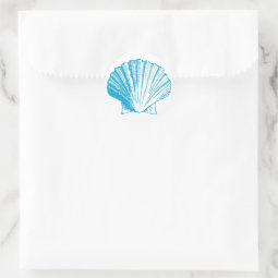 Ocean Blue Sea Shell Sticker | Zazzle