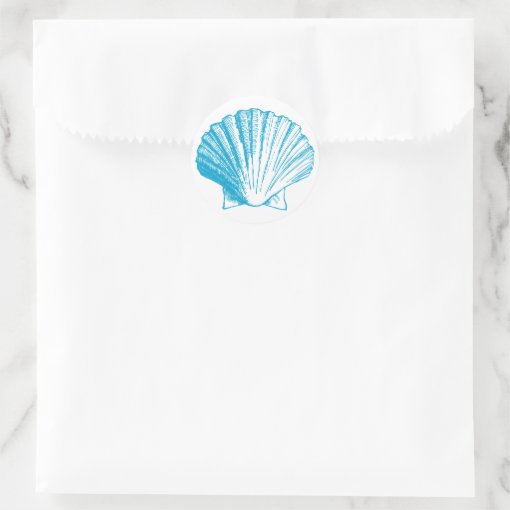 Ocean Blue Sea Shell Sticker | Zazzle