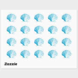 Ocean Blue Sea Shell Sticker | Zazzle