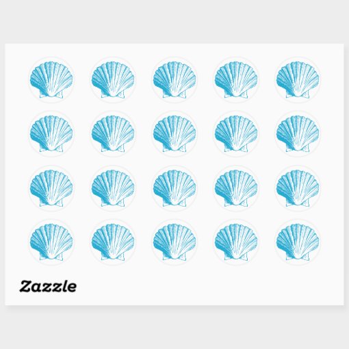 Ocean Blue Sea Shell Sticker | Zazzle