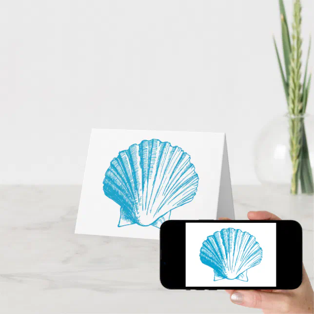Ocean Blue Sea Shell Thank You Note Cards | Zazzle