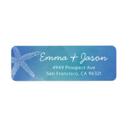 Ocean Blue Starfish Beach Return Address Label | Zazzle