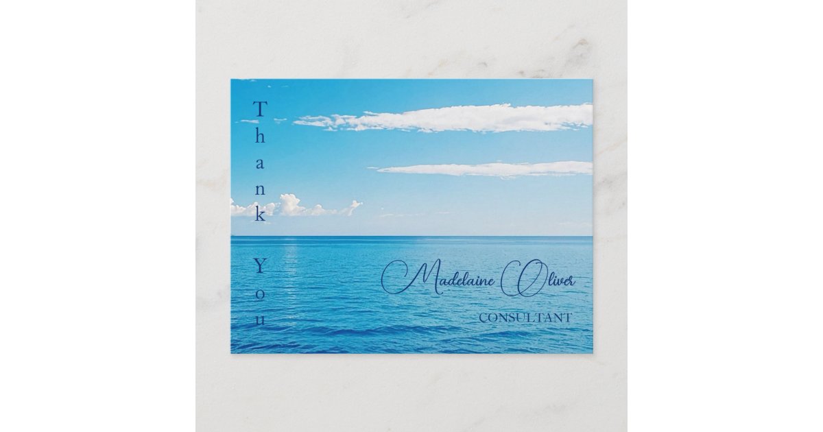 Ocean Blue Summer Scene Thank You Postcard | Zazzle