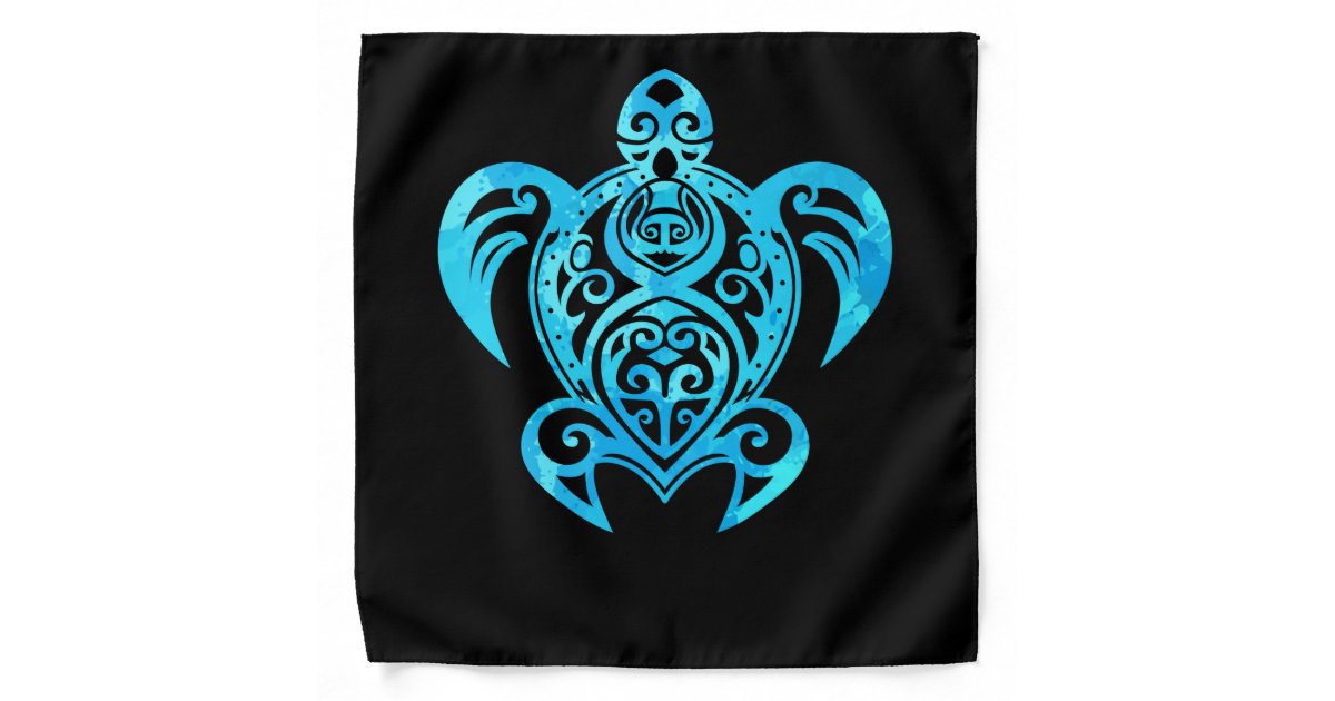 Ocean Blue Tribal Hawaiian Sea Turtle Bandana | Zazzle