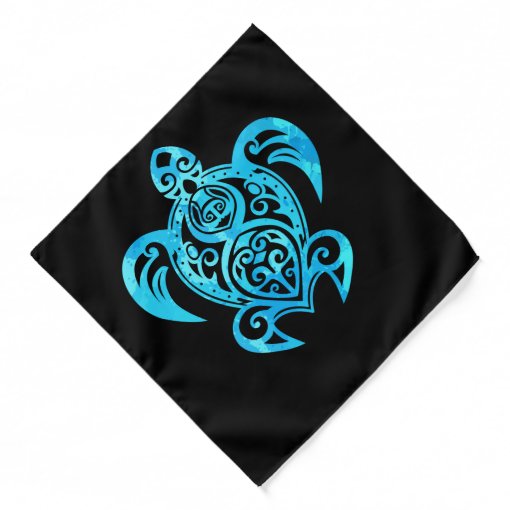 Ocean Blue Tribal Hawaiian Sea Turtle Bandana | Zazzle
