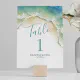 Ocean Blue Watercolor Table Number Cards | Zazzle