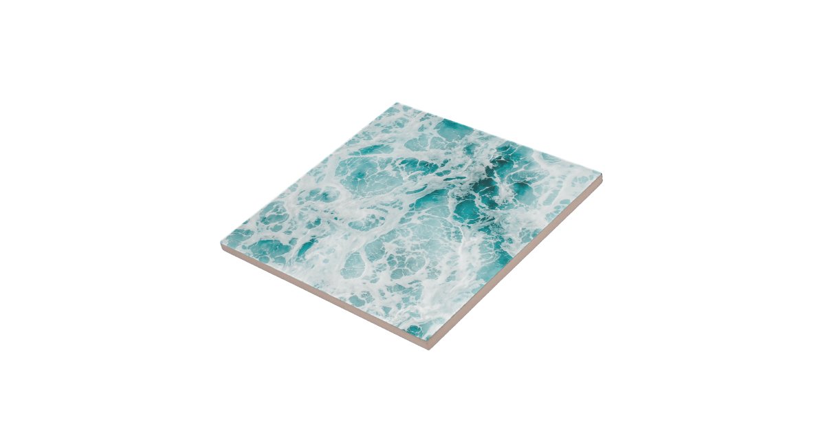 Ocean Blue Waves Ceramic Tile | Zazzle